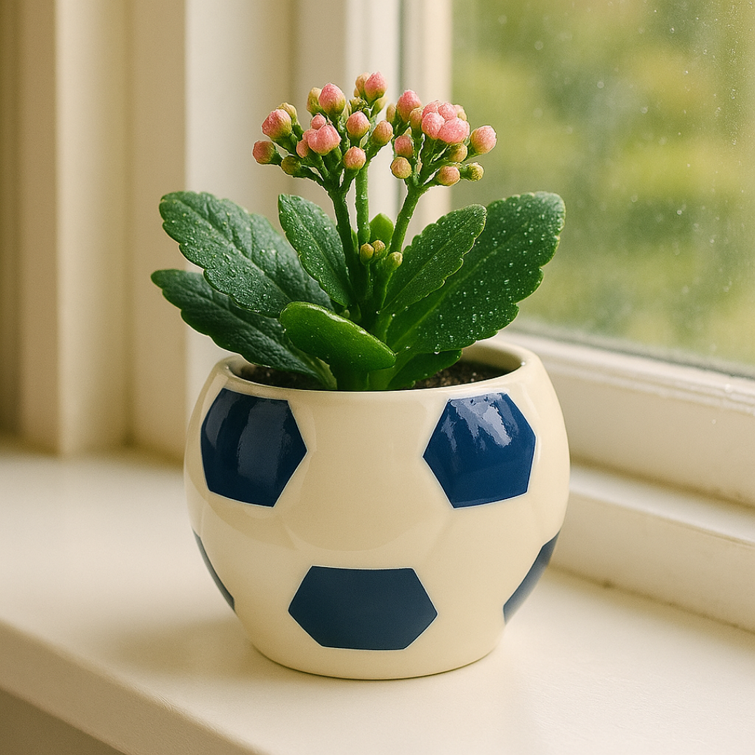 Soccer Bloom Ceramic Pot Set of 2 – Navy Blue” for indoor Plants & Out ...